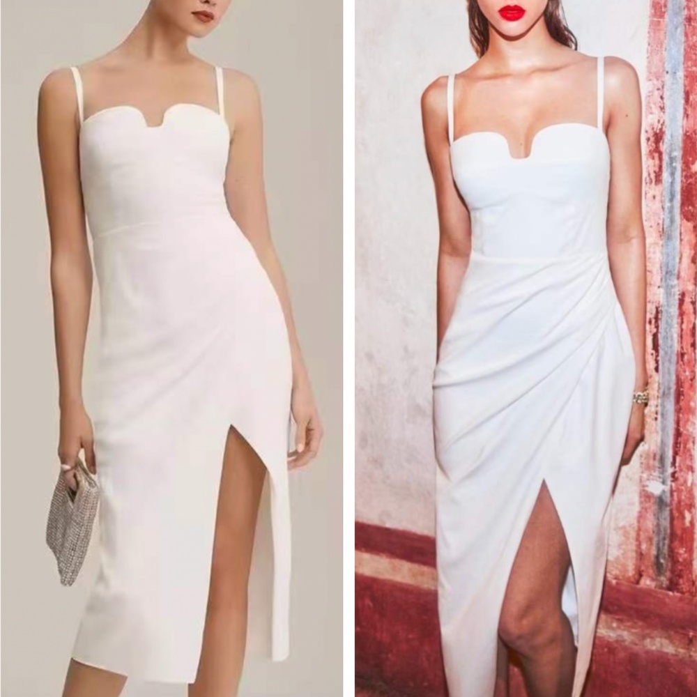 Reformation Alfred Cotton Midi Dress - White - Gem